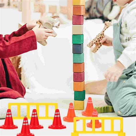 미니어처 모래 테이블 교통 표지판 어린이 장난감 식별 플라스틱 호신 장비