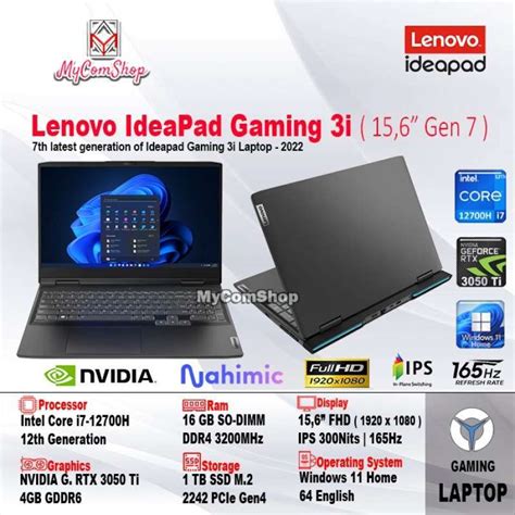 Jual Lenovo Ideapad Gaming I Gen I H Gb Tb Ssd Rtx Ti Di Seller Mycomshop