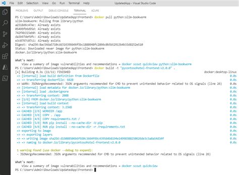 Build The Containers For Front End And Back End Components And Push The Containers To Azure