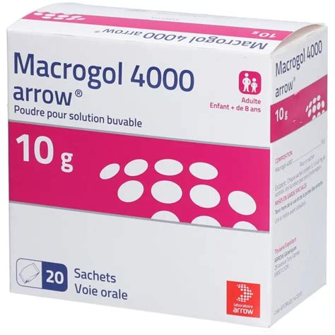 Macrogol 4000 Arrow 10g 20 Sachetsunivers Pharmacie