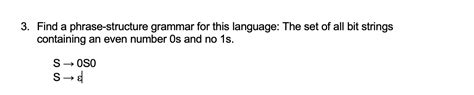 solved 3 find a phrase structure grammar for this language