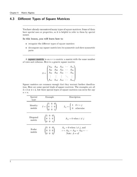 blank of 4 3 different types of square matrices def square matrix