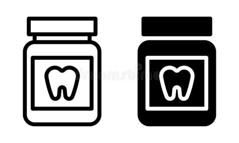 Toothache Medicine Icon With Outline And Glyph Style Stock Vector
