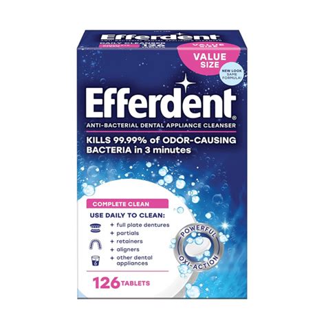 126 Count Efferdent Denture Cleanser Complete Clean Tablets