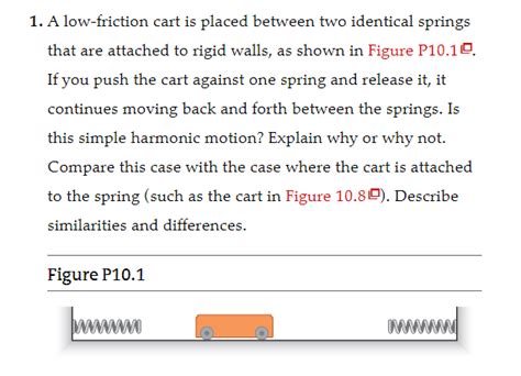 Solved A Low Friction Cart Is Placed Between Two Chegg Com