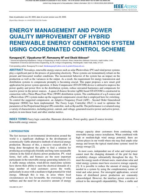 Energymanagementandpowerqualityimprovementof Pdf Power Inverter Photovoltaics