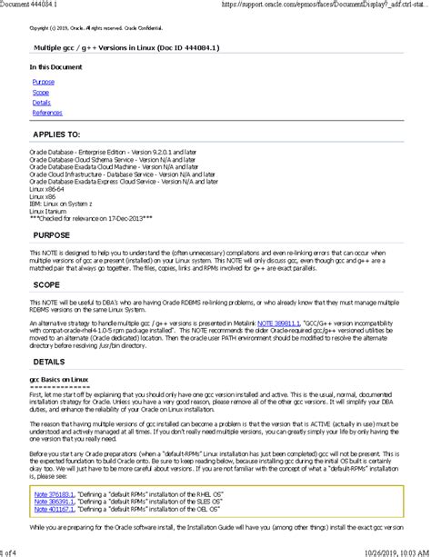 4440841multiple Gcc G Versions In Linux Copyright C 2019 Oracle All Rights Reserved