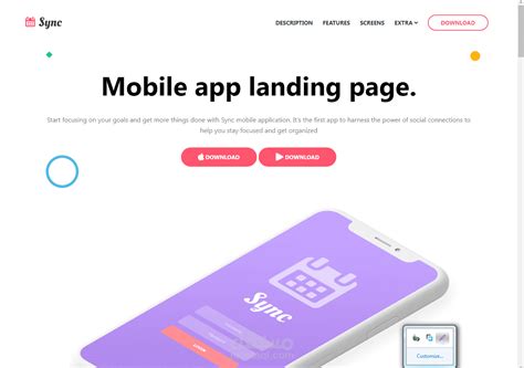 Sync app landing page مستقل