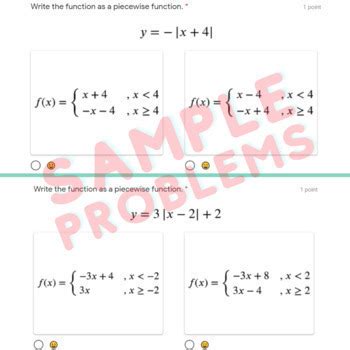 Alg Writing Piecewise Functions Mini Formative Assessment By Kennedyfamfive