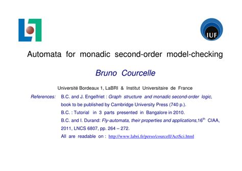 Pdf Automata For Monadic Second Order Model Checking