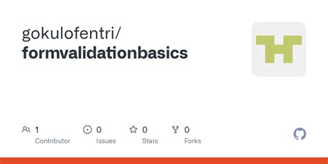 GitHub Gokulofentri Formvalidationbasics