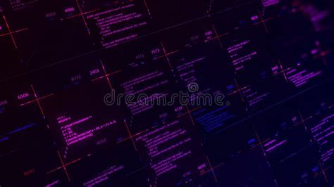 Abstract Modern Virtual Computer Script On Black Background Seamless Loop Animation Work Of