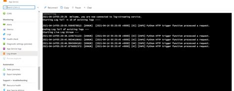 Fastapi Logs In Azure App Service Log Stream