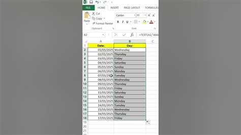 extract day name from date in excel quick and easy formula excel youtube