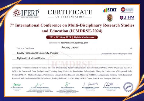 Anurag Jadon On Linkedin Achievementunlocked Iferp2024 Virtualdoctor Healthcareinnovation