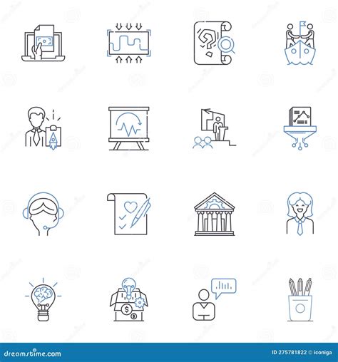Market Intelligence Line Icons Collection Analytics Research