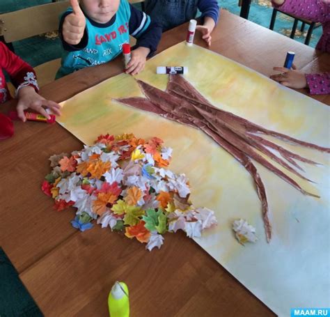 Коллективная работа «Осеннее дерево с детьми старшей группы 4 фото Воспитателям детских