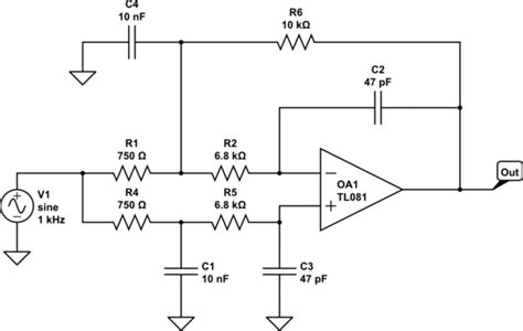 Operational Amplifier Non Standard Low Pass Filter Design