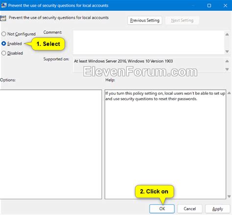 Enable Or Disable Use Of Security Questions For Local Accounts In Windows Windows Forum