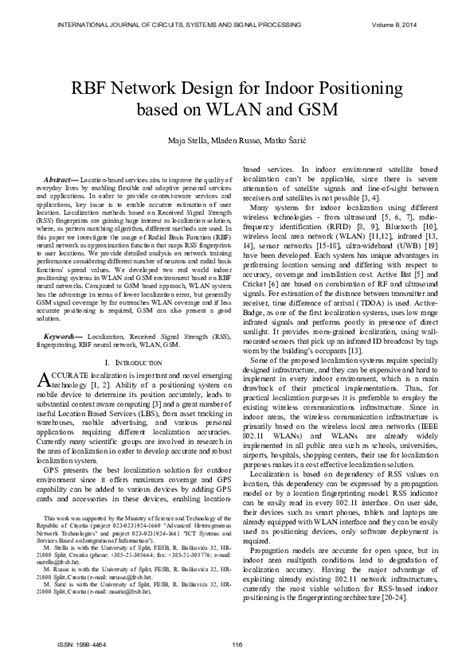 Pdf Rbf Network Design For Indoor Positioning Based On Wlan And Gsm