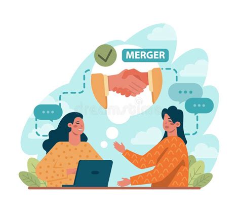 Business Merger Concept Business Acquisition Progress And Success Stock Vector Illustration