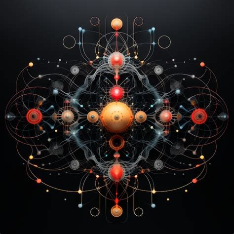 Synchronizing Consciousness Exploring The Interconnectivity On A Black Canvas Premium Ai