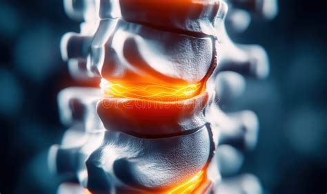 Human Spine With Glowing Neural Connections Stock Illustration Illustration Of Biology