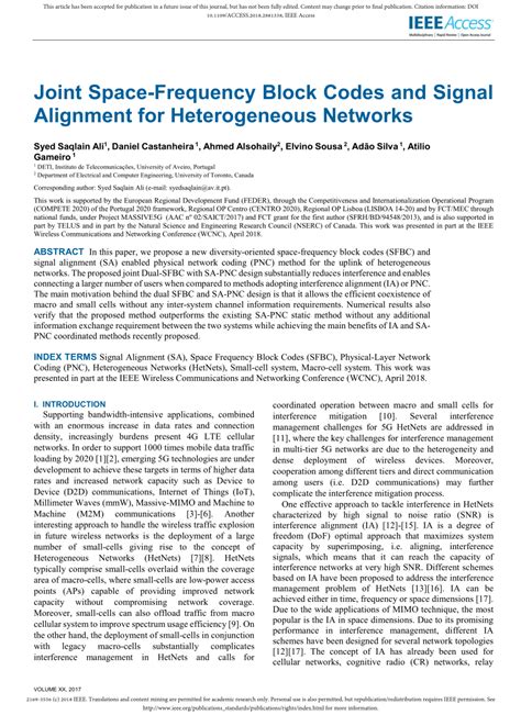 Pdf Joint Space Frequency Block Codes And Signal Alignment For