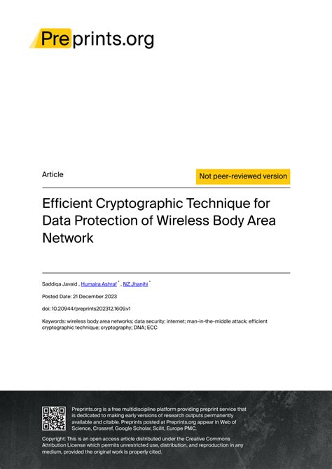 Pdf Efficient Cryptographic Technique For Data Protection Of Wireless