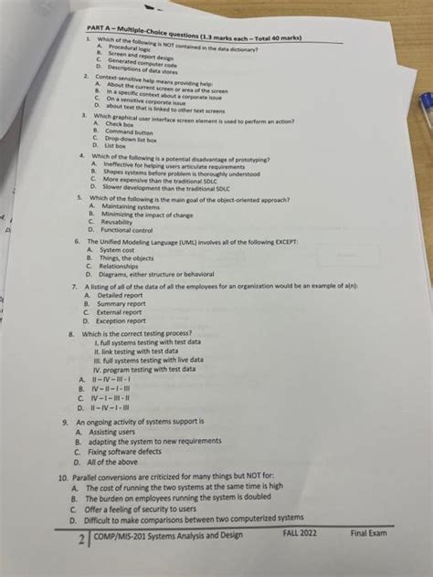 Solved PART A Multiple Choice Questions Marks Each Chegg