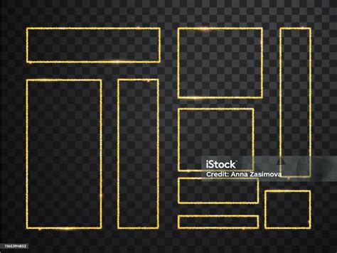 투명 한 배경에 격리 된 그림자설정 골드 빛나는 빛나는 프레임 고급 사실적인 사각형 둥근 타원형 테두리의 팩 벡터 일러스트레이션 0명에 대한 스톡 벡터 아트 및 기타 이미지