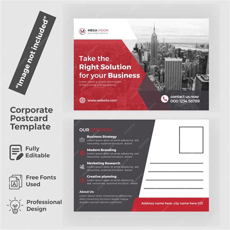 Premium Vector Corporate Business Postcard Template