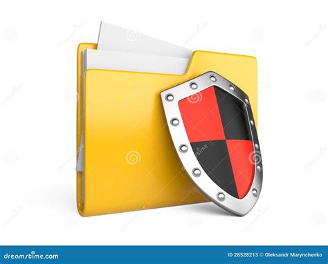 Steel Shield Computer Folder And File Stock Illustration