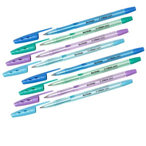 Ручки синие шариковые Berlingo Tribase Pastel, набор 8 штук - купить с ...