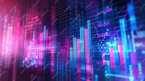 Premium Photo Dynamic Digital Representation Of Financial Stock Market Data With Glowing
