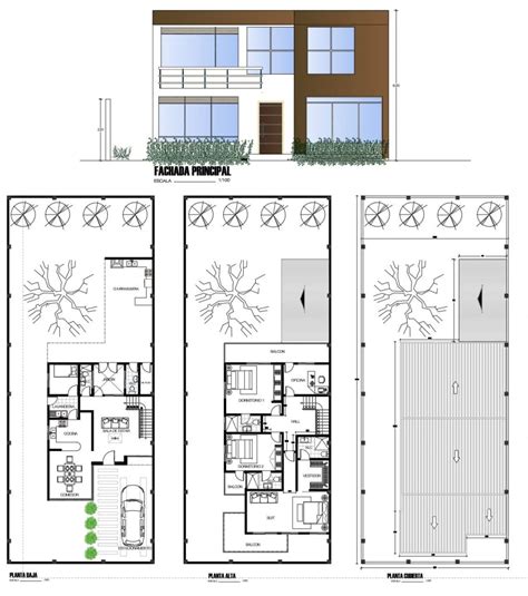 Casa Unifamiliar De 2 Niveles En Dwg 99137 Kb Librería Cad