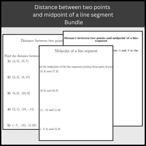 Distance Between Two Points And Midpoint Of A Line Segment Bundle