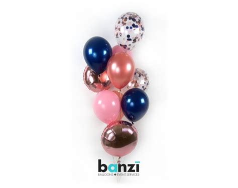 Rose Gold Confetti Balloon Bouquet Pink Ivory Blush Balloons Etsy