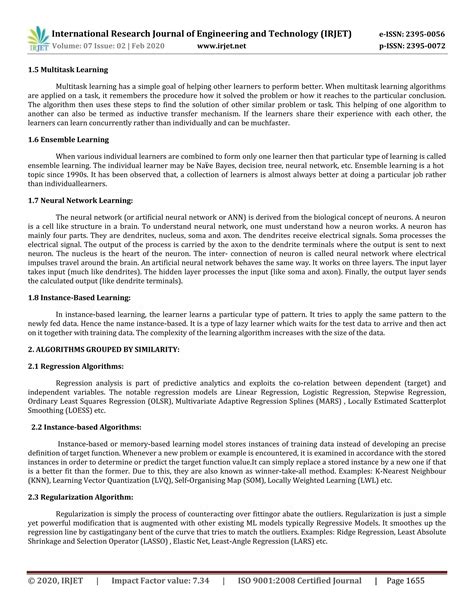 Irjet A Survey On Machine Learning Algorithms Techniques And Applications Pdf