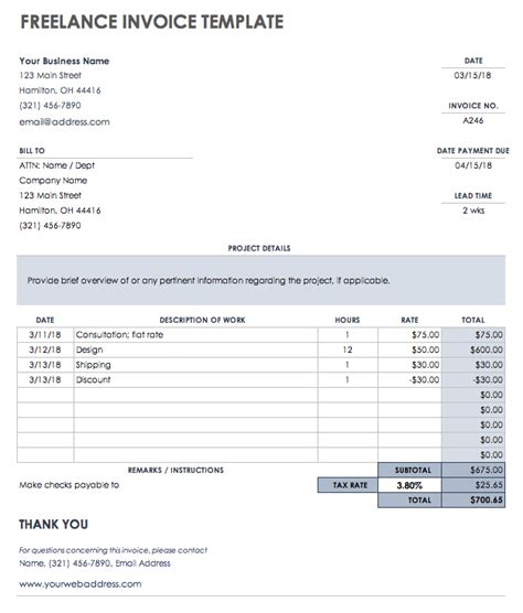 Invoice Template PDF