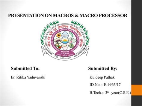 Presentation On Macros And Macro Processor Ppt