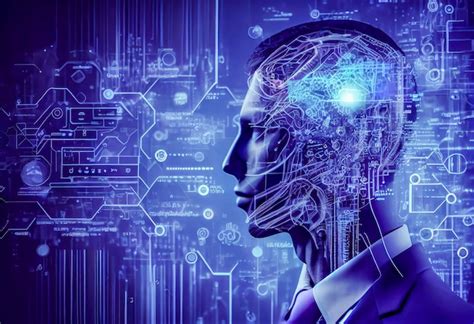 Premium AI Image Human Head With Data And Complex Networks Generative AI