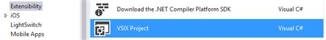 Visual Studio Unable To Create Vsix Extension For Universal Windows App Stack Overflow