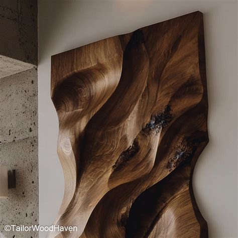 Wall Sculpture Wood Handcrafted Wooden Wall Art Panel Featuring Intr
