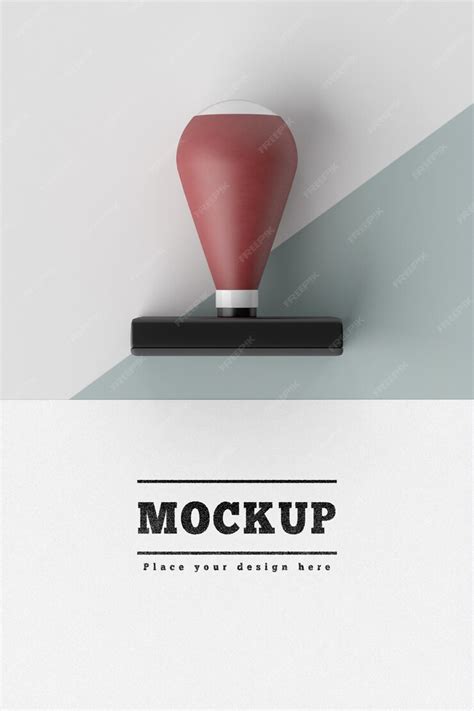 핸들 모형과 손 스탬프 프리미엄 Psd 파일