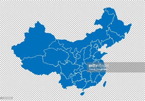 China Map High Detailed Blue Map With Counties Regions States Of China