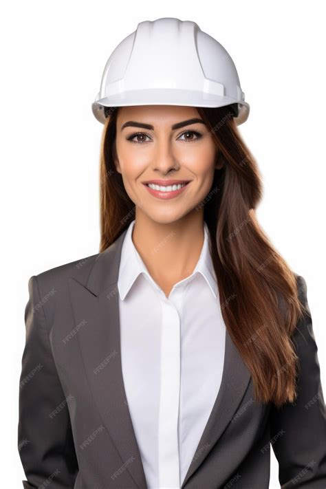 Premium Ai Image Pretty Hot Cute Engineer Woman Smiling