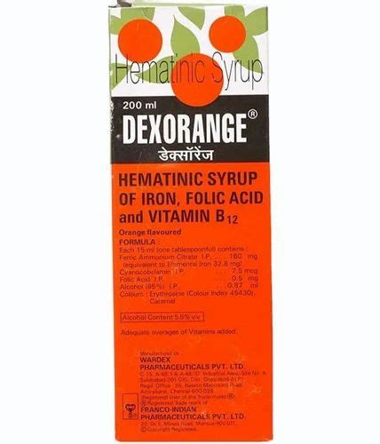 Hematinic Syrup Of Iron Folic Acid And Vitamin B12 200 Ml At ₹ 135