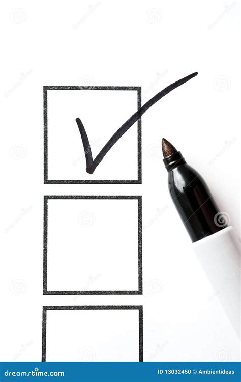 Marker With Check Mark And Box Stock Photo Image Of Felt Check