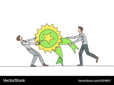 Single Continuous Line Drawing Two Angry Vector Image